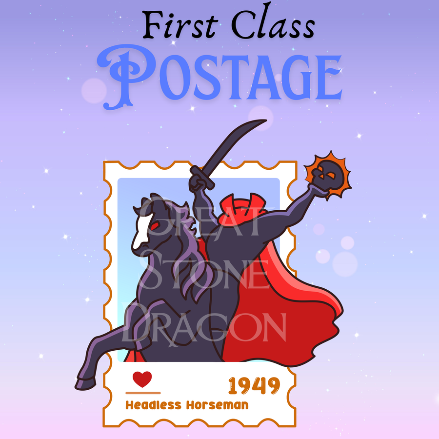 Headless Horseman– First Class Postage Sticker – Great Stone Dragon